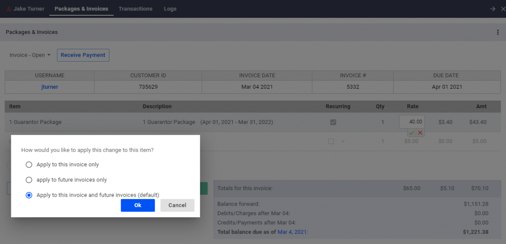Edit Invoices | VISP Documentation