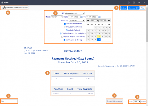 Reports in VISP - VISP