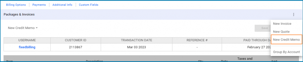 Credit Memo Redesigned - VISP.net Help Documentation