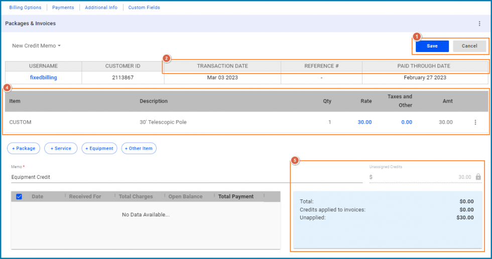 Credit Memo Redesigned - VISP.net Help Documentation