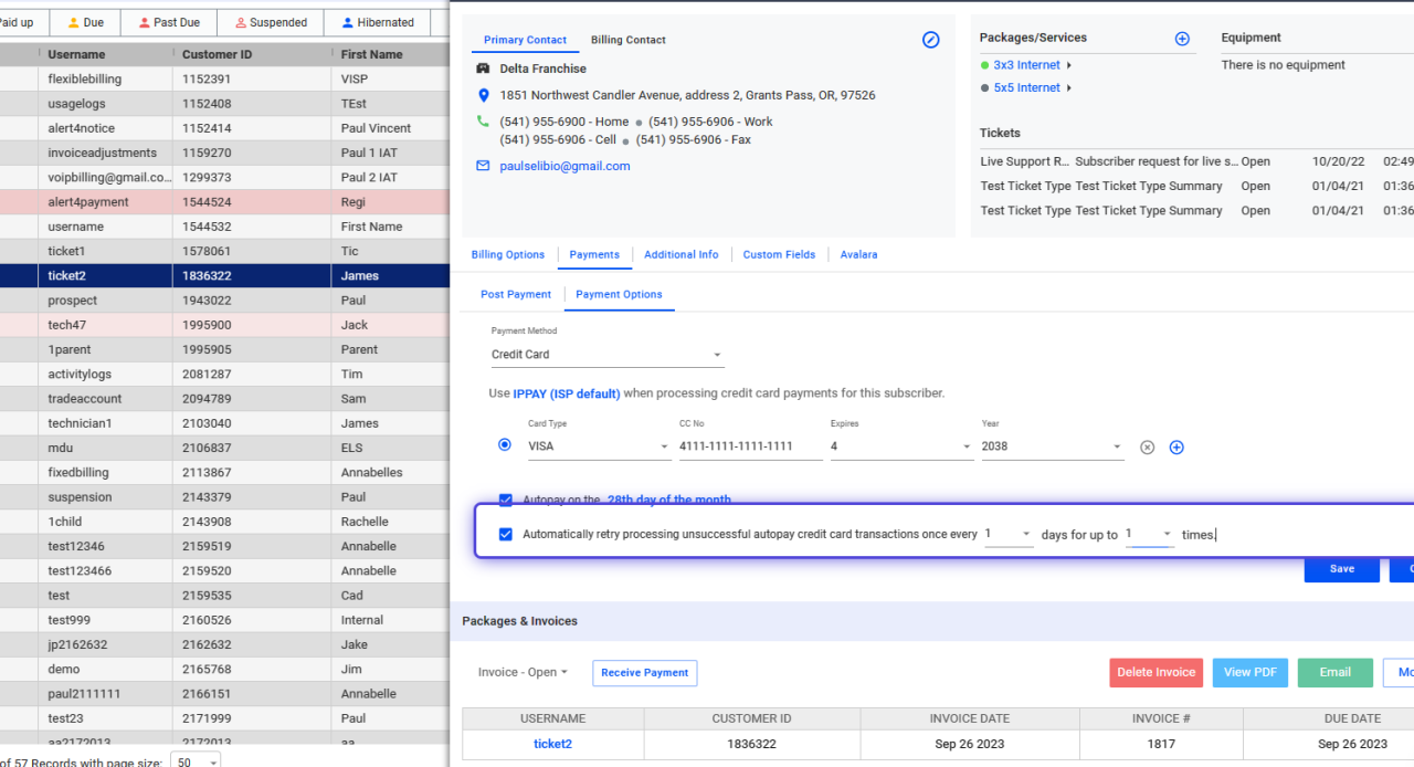 Subscriber Payment Workflow - VISP